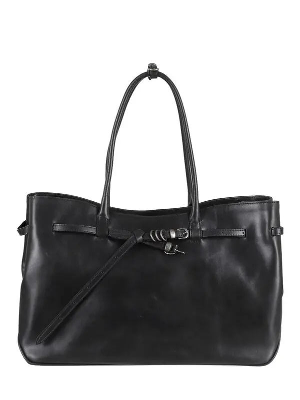 MARGESHERWOOD Grandma Leather Tote Bag - Black