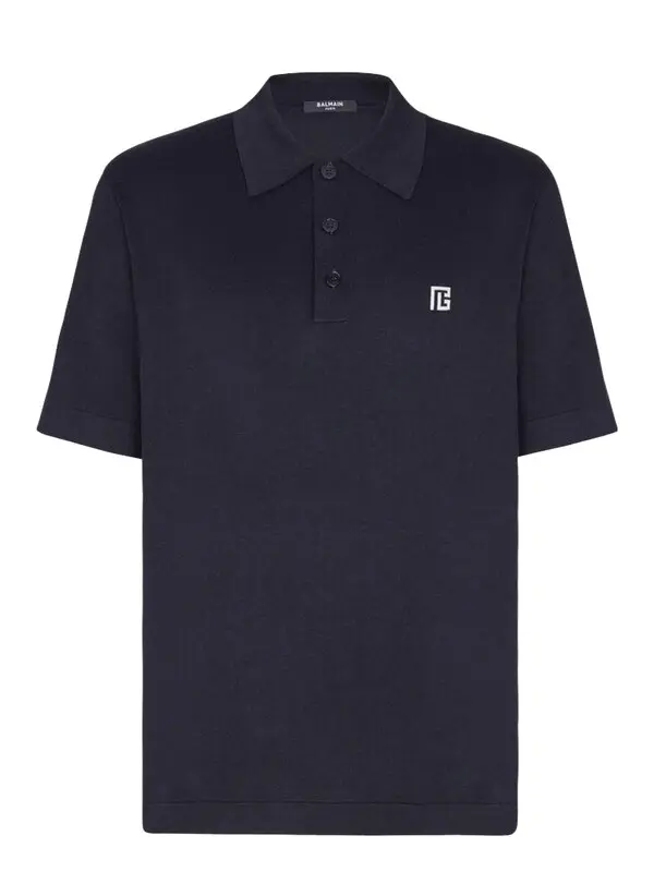 Balmain Silk Polo Shirt - Blue
