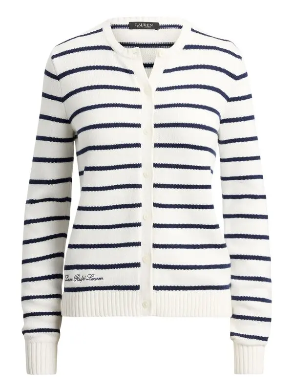 Ralph Lauren Striped Cardigan - White