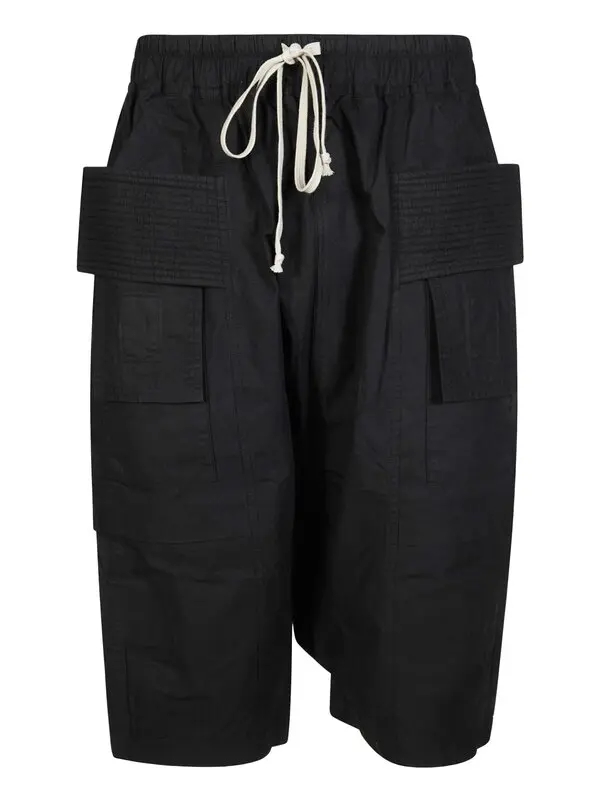 Rick Owens Creatch Cargo Bermuda Shorts - Black