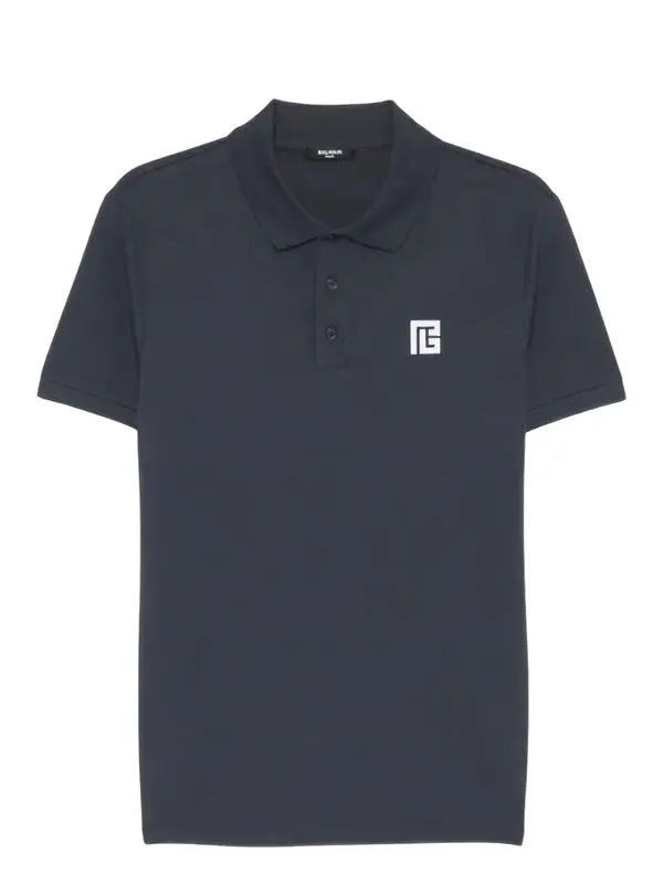 Balmain Cotton Polo Shirt - Blue