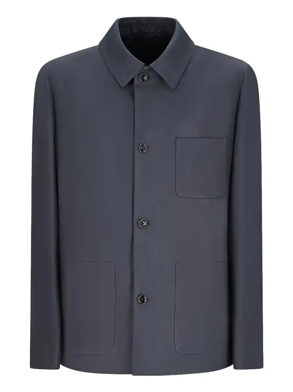 LARDINI Shirt With Pocket - Blue