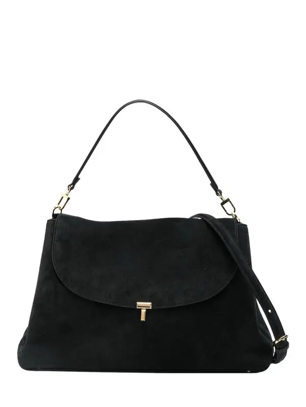 TOTEME T-lock Suede Leather Tote Bag - Black