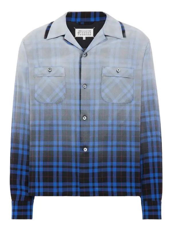 MAISON MARGIELA Checked Cotton Shirt - Blue