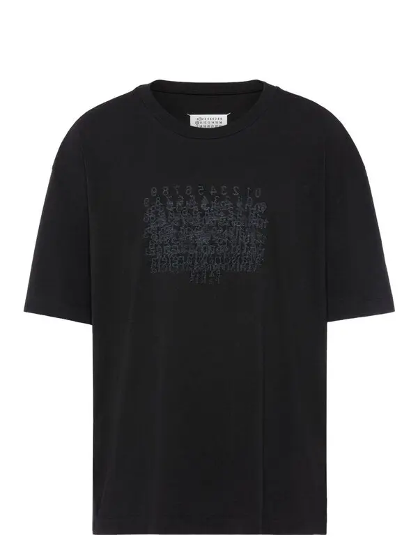 MAISON MARGIELA Logo Cotton T-shirt - Black