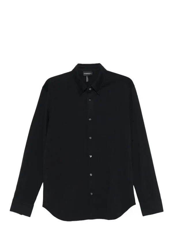 Emporio Armani Logo Cotton Shirt - Blue
