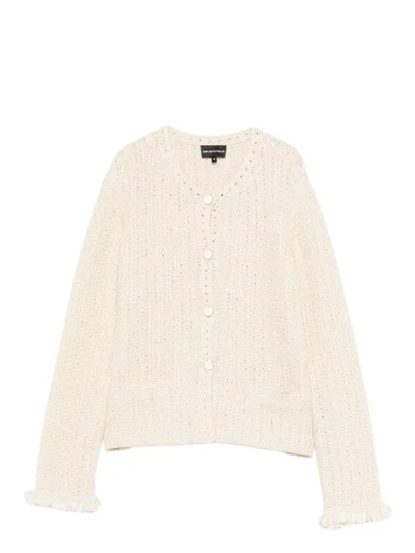 Emporio Armani Cotton Blend Blazer Jacket - White