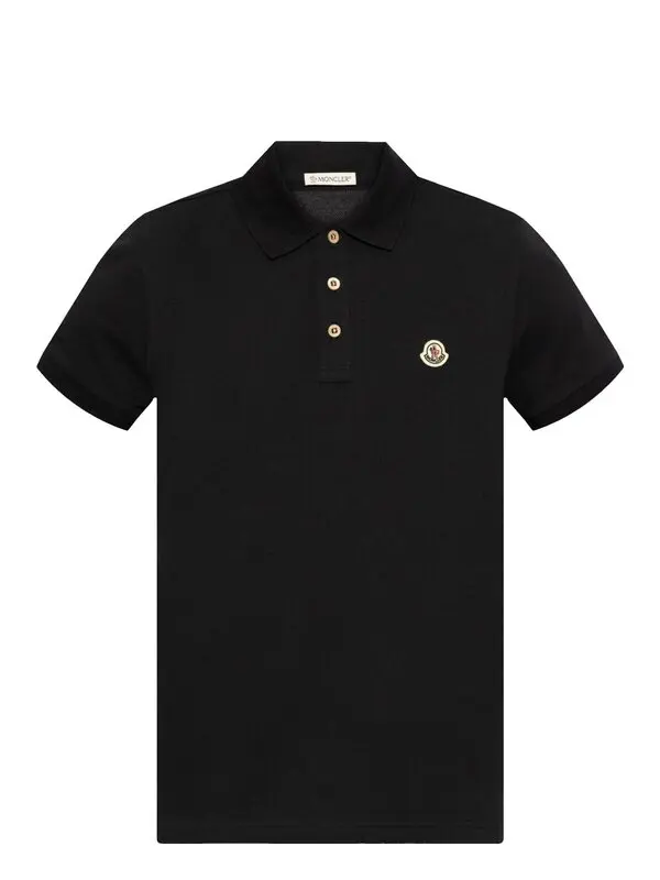 Moncler Logo Cotton Polo Shirt - Blue