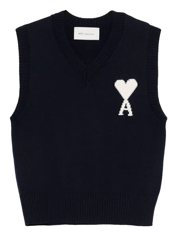 Ami De Coeur Wool Vest - Blue