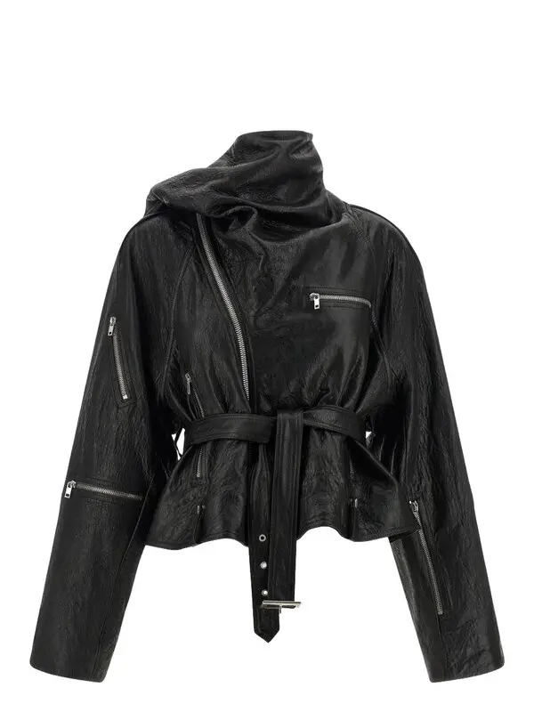 Rick Owens Leather Jacket - Black