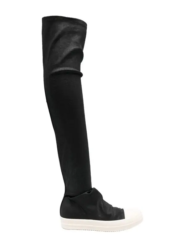 Rick Owens Canvas Denim Boots - Black