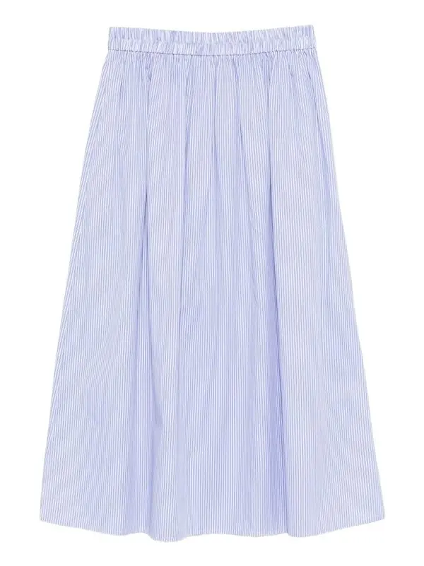 ARCHIVIO '67 Striped Cotton A-line Skirt - Sky Blue