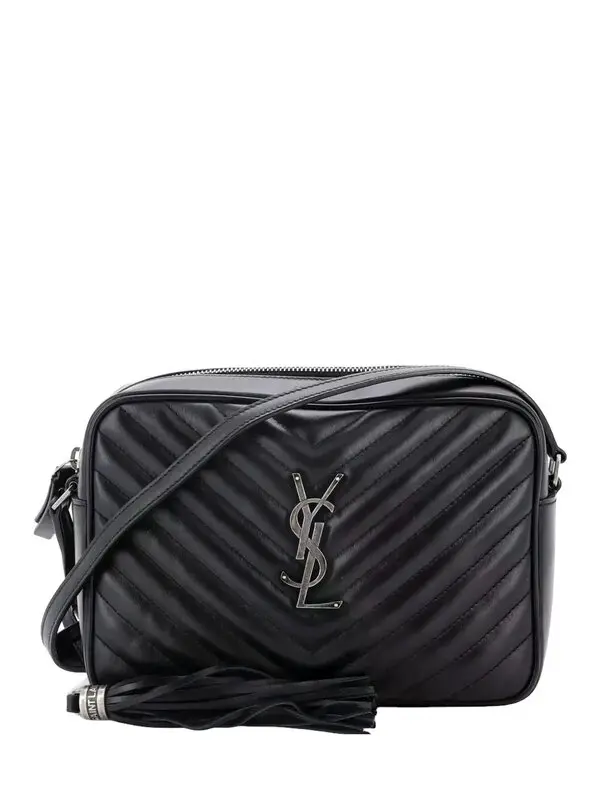 Saint Laurent Lou Camera Bag Matelasse Chevron Leather - Black