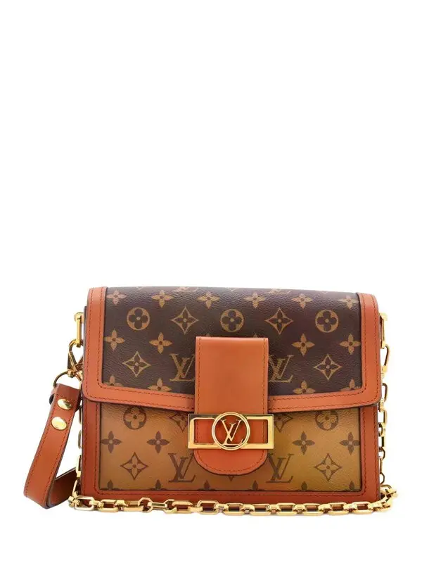 LOUIS VUITTON Dauphine Reverse Monogram Canvas Mm Shoulder Bag - Brown