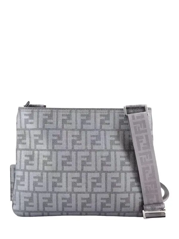Fendi Slip Pocket Messenger Zucca Coated Canvas Medium - Grey