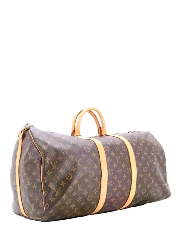 LOUIS VUITTON Keepall Bandouliere 55 Travel Bag Monogram Canvas - Brown