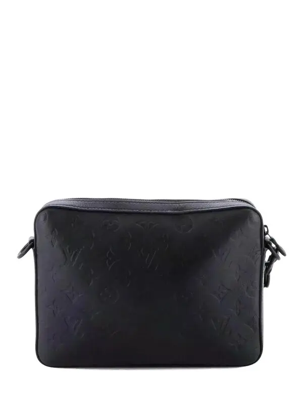 LOUIS VUITTON Trio Messenger Bag Monogram Shadow Leather - Black