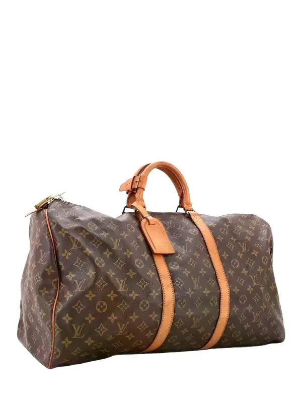 LOUIS VUITTON Keepall Monogram Canvas 55 Travel Bag - Brown