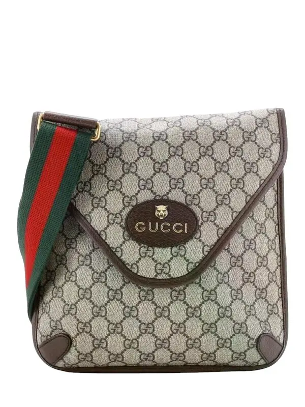 Gucci Neo Vintage Envelope Messenger Gg Coated Canvas Medium Crossbody Bag - Brown