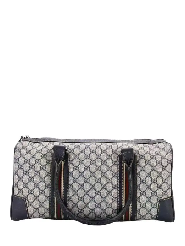Gucci Convertible Duffle Bag Gg Coated Canvas Medium - Blue