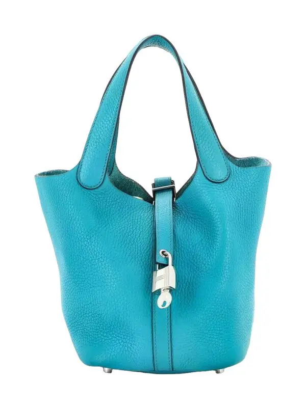 Hermès Picotin Lock Clemence Mm Bucket Bag - Blue