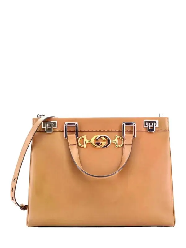 Gucci Zumi Medium Top Handle Satchel - Brown