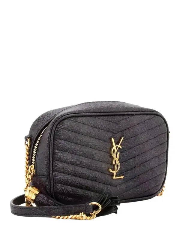 Saint Laurent Loulou Matelasse Chevron Leather Mini Crossbody Bag - Black