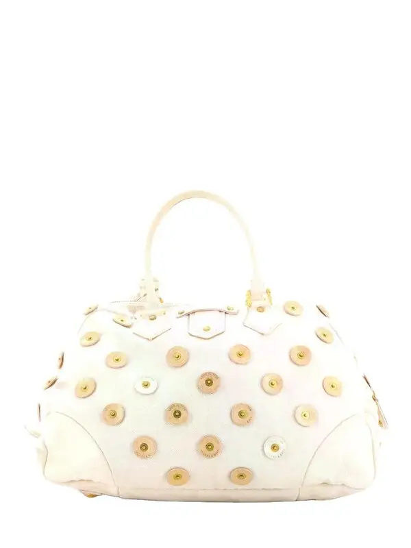 LOUIS VUITTON Polka Dot Panama Bowly Embellished Handbag - Neutrals