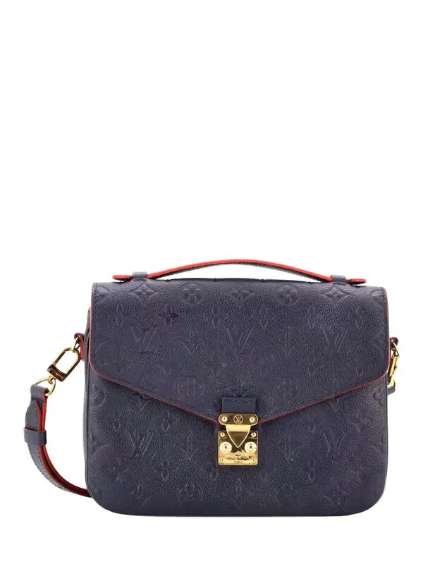 LOUIS VUITTON Pochette Metis Monogram Empreinte Leather East West Bag - Blue