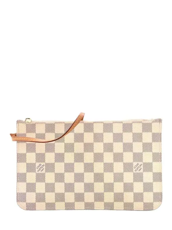 LOUIS VUITTON Neverfull Pochette Damier Large Pouch - White