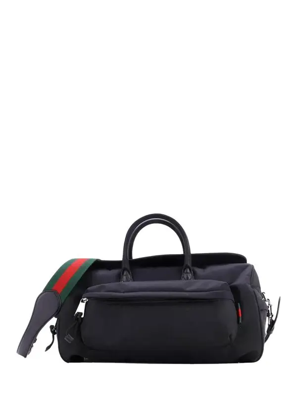 Gucci Convertible Front Pocket Duffle Bag Nylon Medium - Black