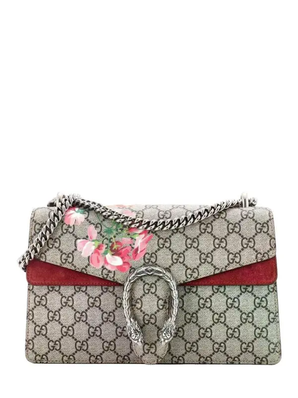 Gucci Dionysus Blooms Print Gg Coated Canvas Medium Shoulder Bag - Pink