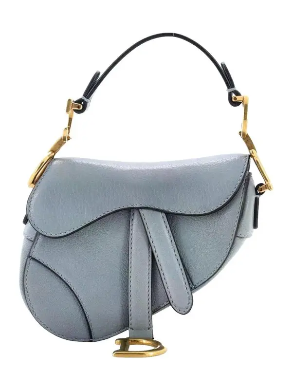 Dior Saddle Handbag Leather Micro Satchel - Blue