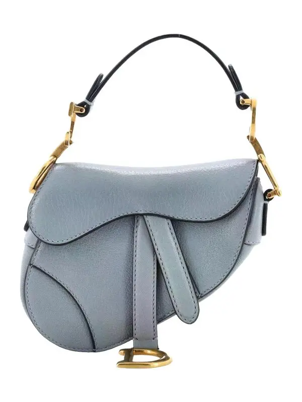 Dior Saddle Handbag Leather Micro Satchel - Blue