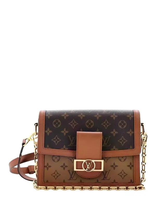 LOUIS VUITTON Dauphine Reverse Monogram Canvas Mm Shoulder Bag - Brown