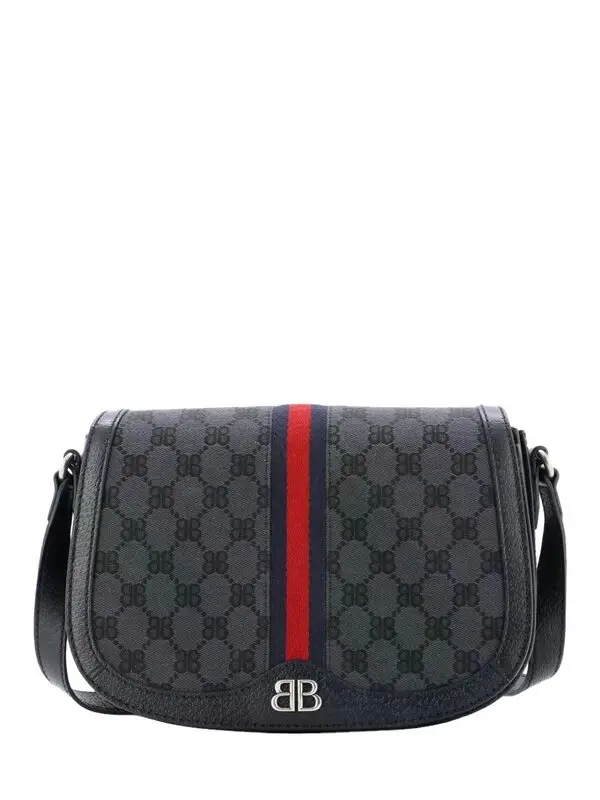 Gucci X Balenciaga The Hacker Project Flap Messenger Bag - Black