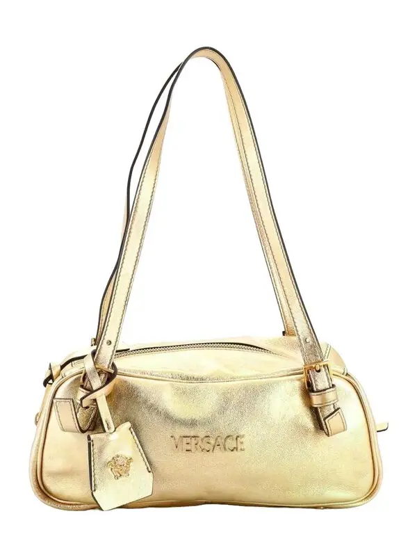 Versace Tag Bowling Leather Handbag - Metallic
