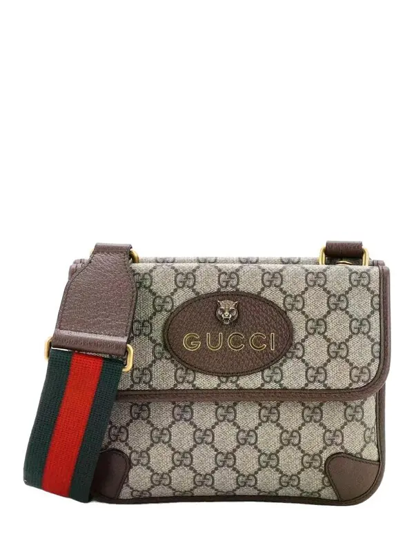 Gucci Neo Vintage Flap Messenger Gg Coated Canvas Small - Brown
