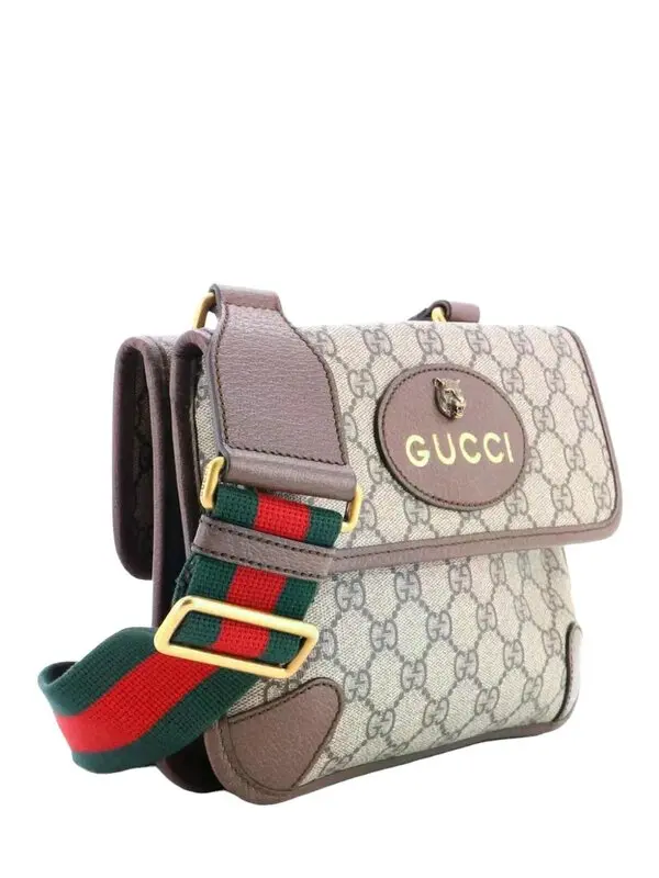 Gucci Neo Vintage Flap Messenger Gg Coated Canvas Small - Brown