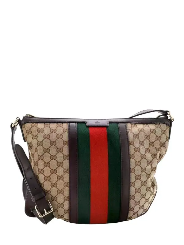 Gucci Vintage Web Saddle Messenger Bag - Brown