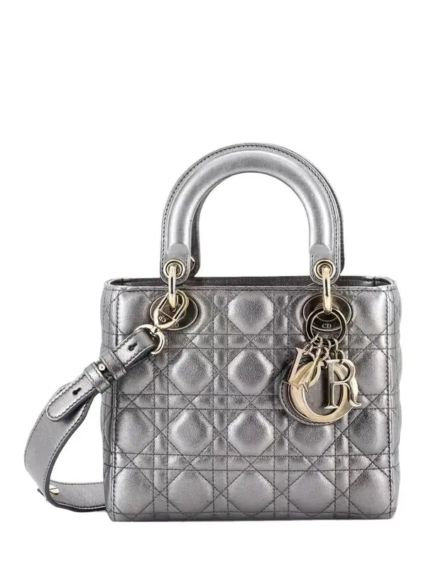 Dior My Abcdior Lady Cannage Quilt Lambskin Crossbody Bag - Metallic