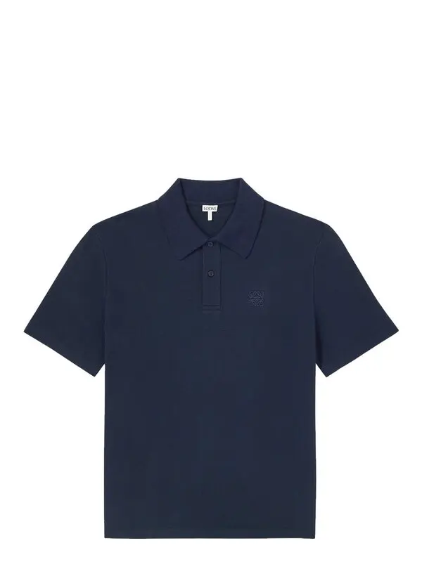 Loewe Slim-fit Logo-embroidered Cotton-piqué Polo Shirt - Blue