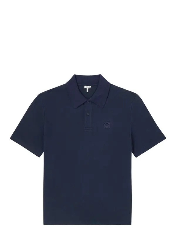 Loewe Slim-fit Logo-embroidered Cotton-piqué Polo Shirt - Navy