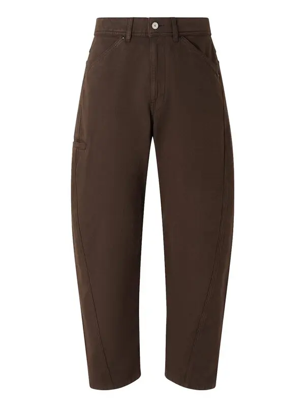 LEMAIRE Tapered Cotton-twill Trousers - Brown