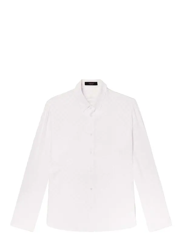 Gucci Logo-jacquard Silk Shirt - White