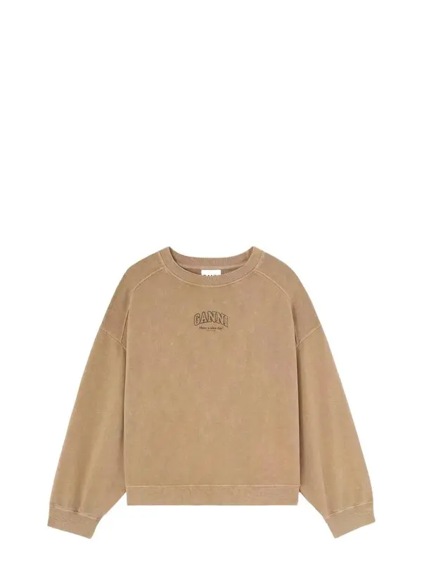 GANNI Logo Sweatshirt - Neutrals