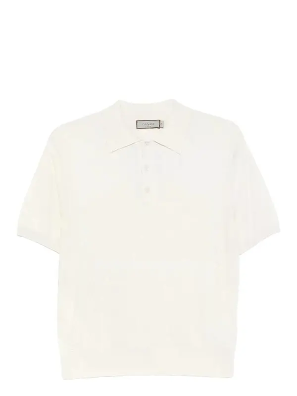 Canali Textured Polo Shirt - Neutrals