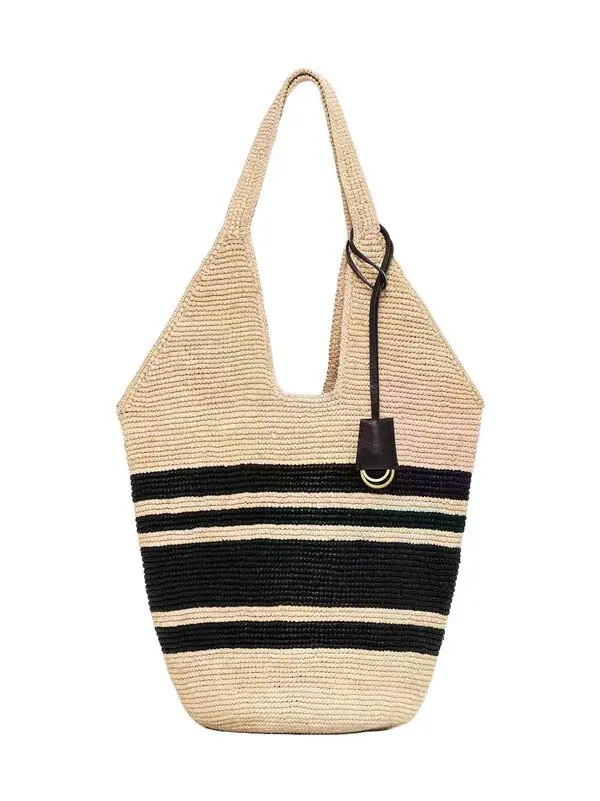 ANINE BING Striped Leah Tote Bag - Neutrals
