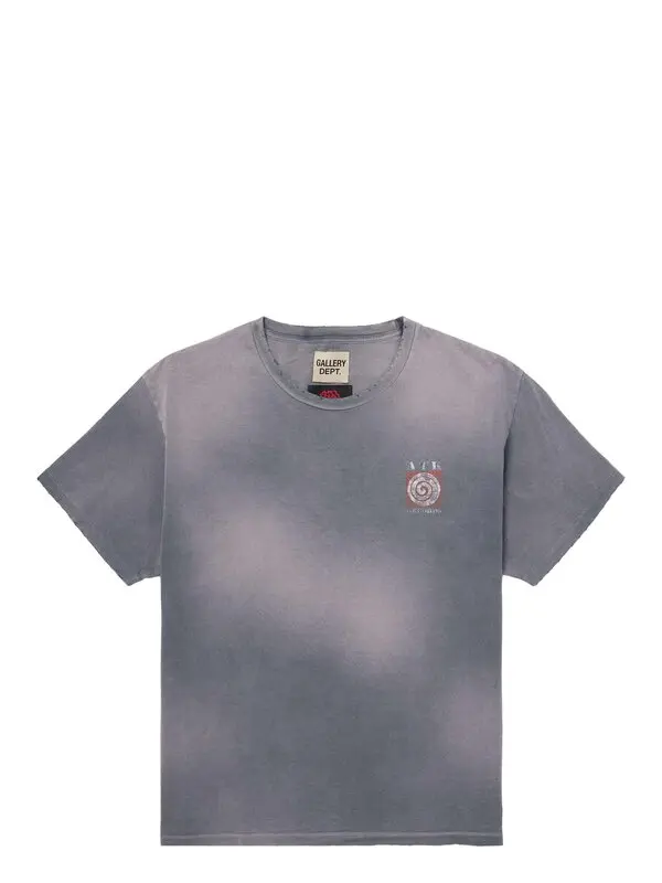 GALLERY DEPT. 40-year Printed Distressed Cotton-jersey T-shirt - Dark Gray