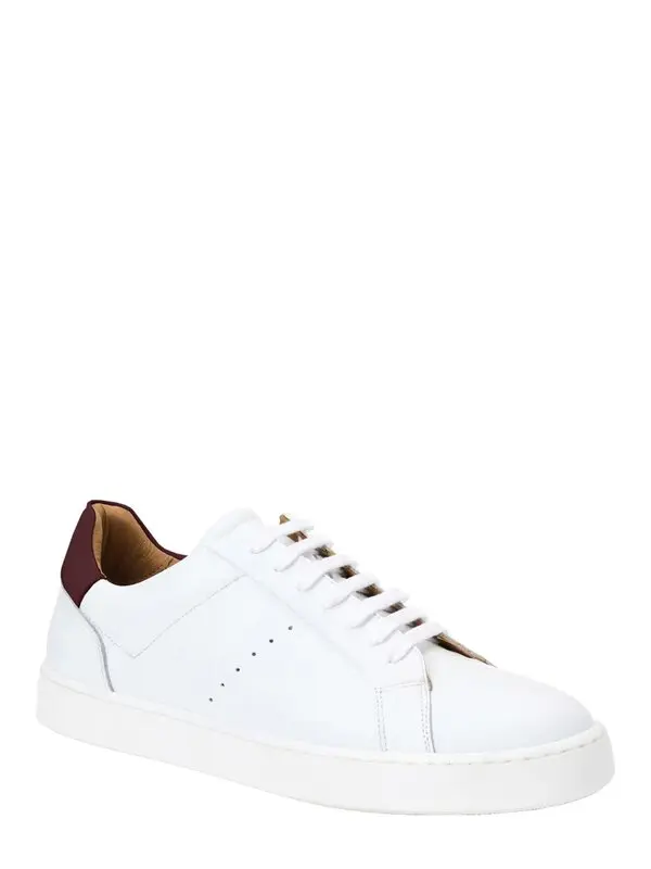 Bruno Magli Damiano Low Top Sneaker - White/bordeaux Leather